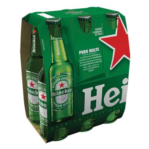 Cerveja Heineken Long Neck 330ml Pack com 6 Unidades - Heineken