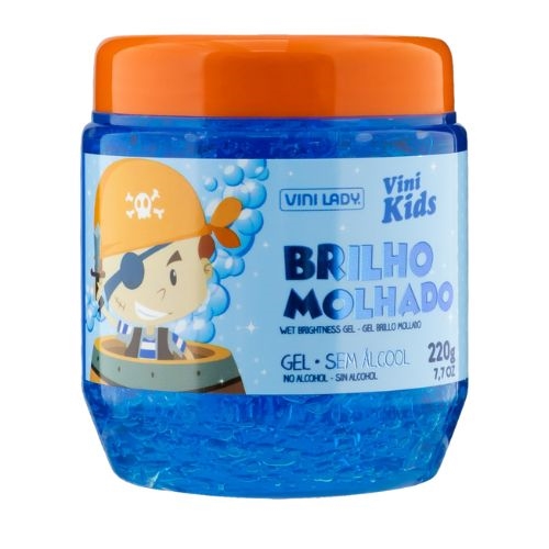 Gel para cabelos brilho molhado Vini Lady sem álcool kids 220g - Vini Lady